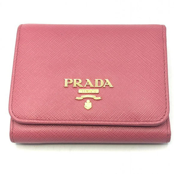 Prada | Bags | Prada Saffiano Trifold Wallet Pink | Poshmark